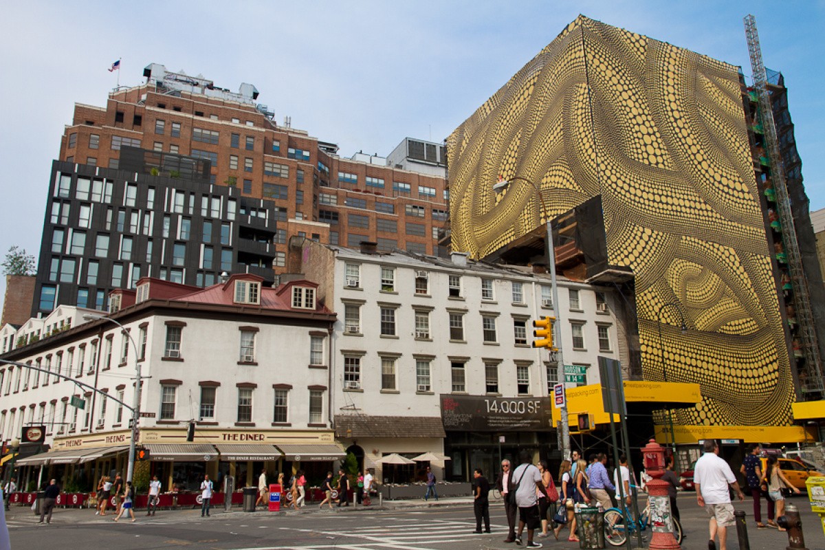 Yayoi Kusama’s Yellow Trees covers entire buildings in New York