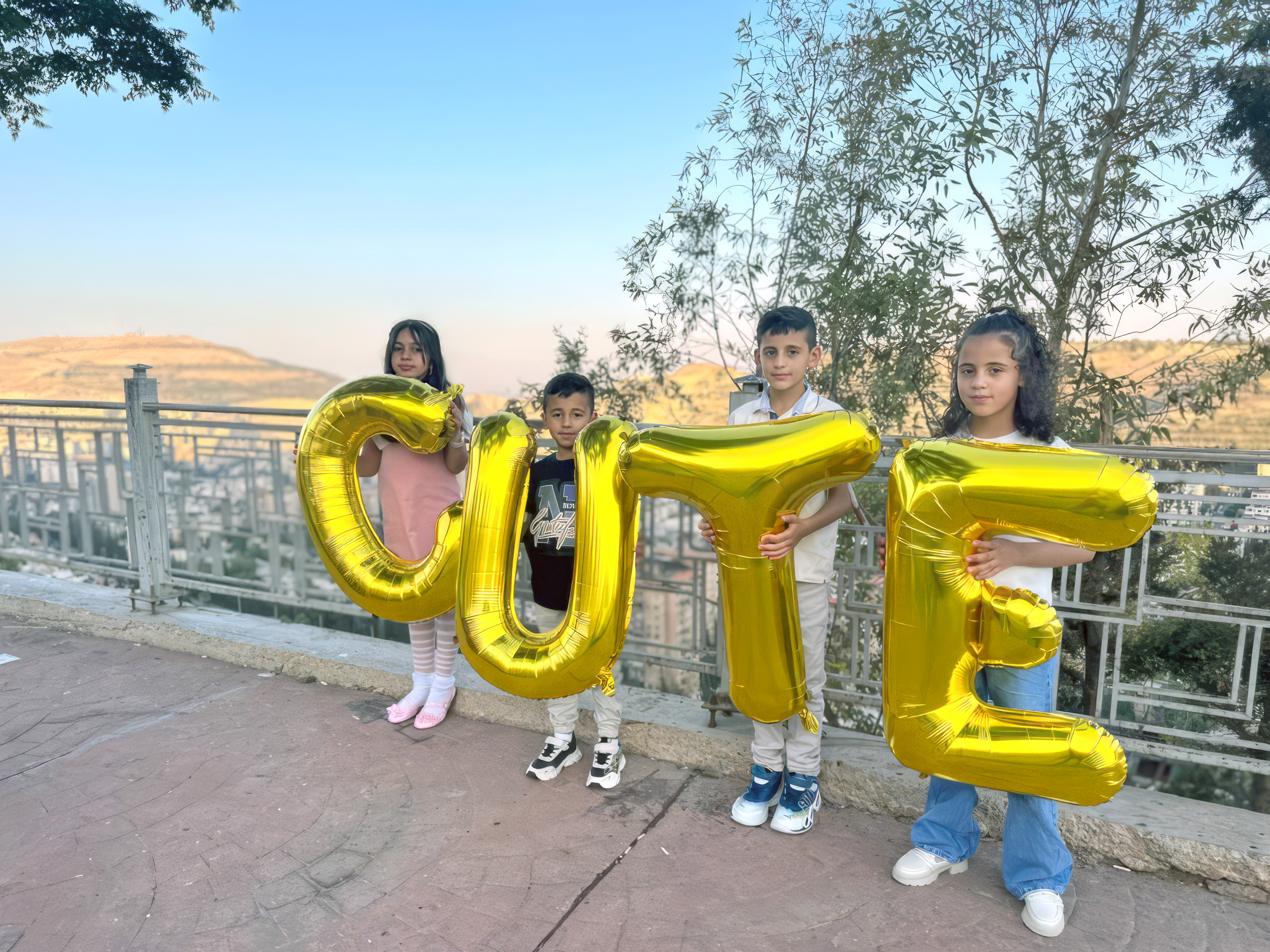 Gold letter balloons at Island 16 (مشروع دمر جزيرة 16), Syria – Cute